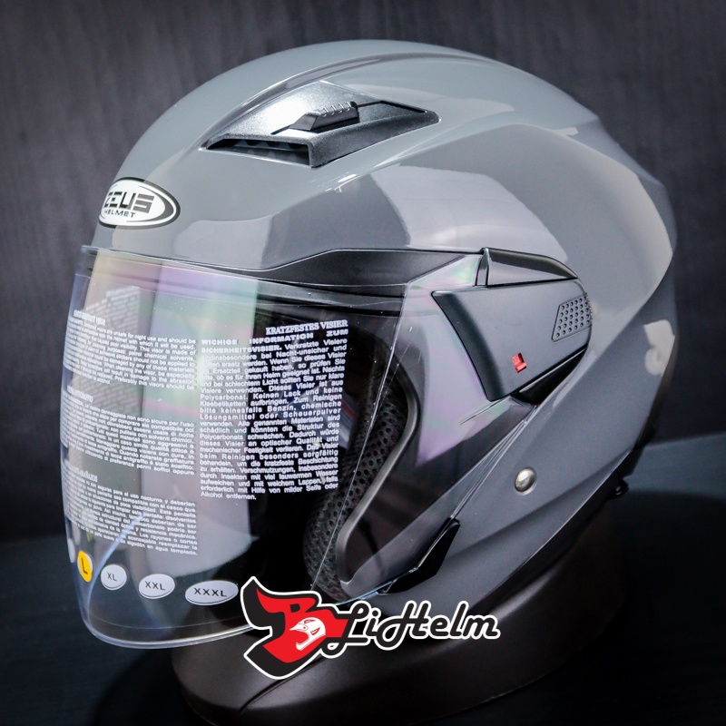 Jual HELM ZEUS ZS 611 SOLID GREY 11C | HALF FACE HELMET | ZS611 SNI ...