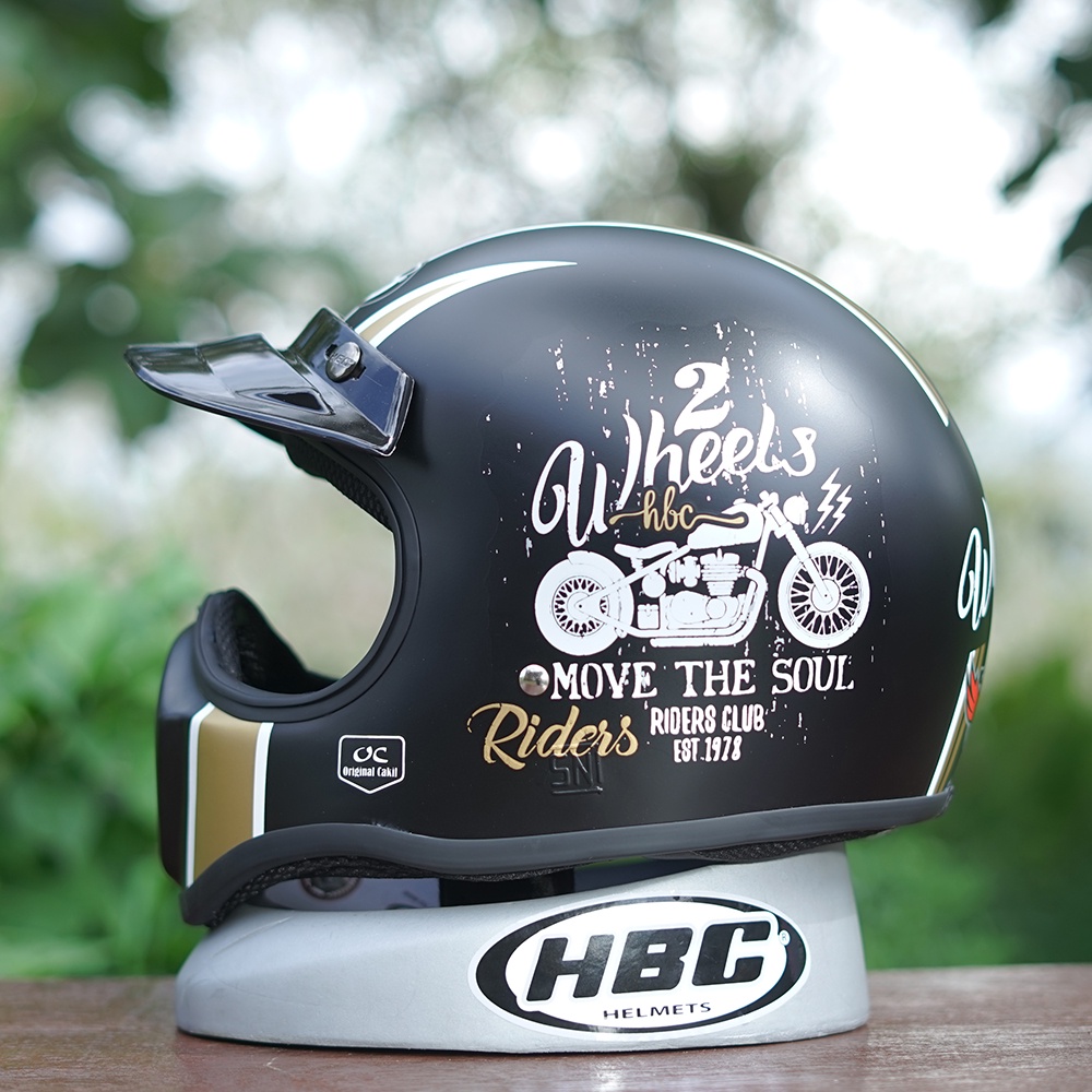 Jual HELM CAKIL HBC MOTIF RETRO CLASSIK FULLFACE ORIGINAL SNI | Shopee ...