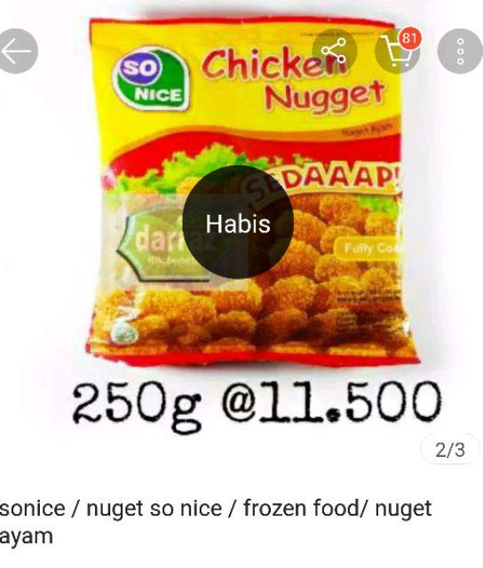 sonice / nuget so nice / frozen food/ nuget ayam | Shopee Indonesia