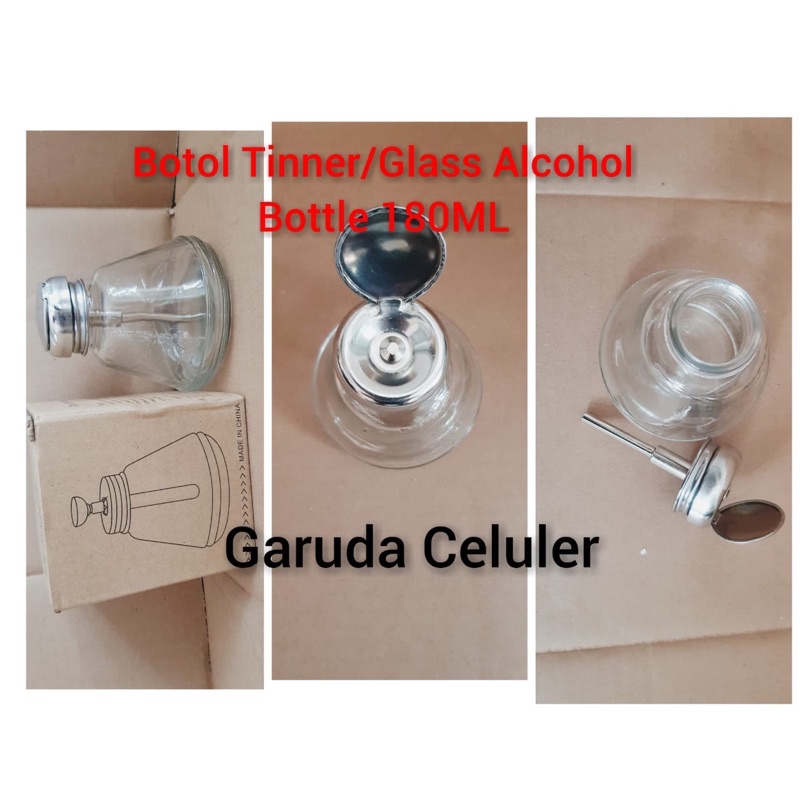 Jual Botol Tinner / Glass Alcohol Bottle 180ml | Shopee Indonesia