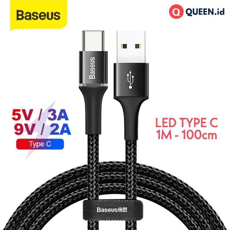 Jual Baseus TYPE C Kevlar LED Glowing 3A 1M / Kabel Data Charger USB ... Jual Baseus TYPE C Kevlar LED Glowing 3A 1M / Kabel Data Charger USB ...