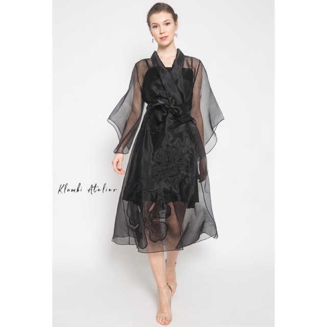 Jual Klambi Atelier/Asymetric Kimono/ black | Shopee Indonesia