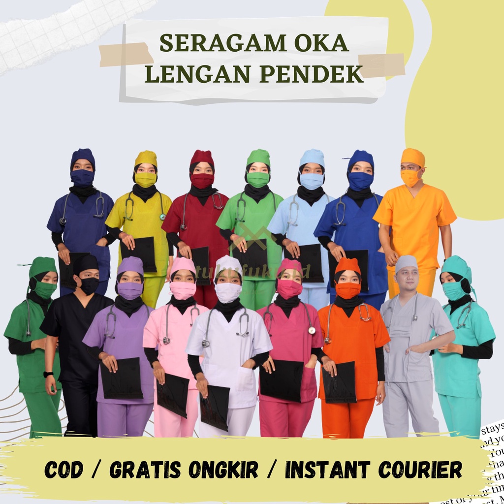 Jual SERAGAM OKA LENGAN PENDEK/ BAJU OPERASI OKA / BAJU PERAWAT/ BAJU ...