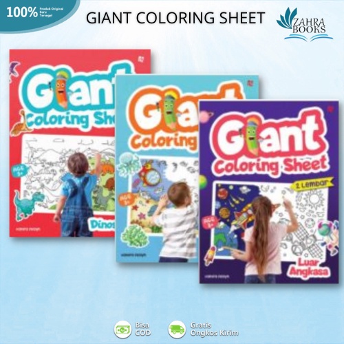 Jual Giant Coloring Sheet; Luar Angkasa / Dunia Bawah Laut / Dinosaurus ...