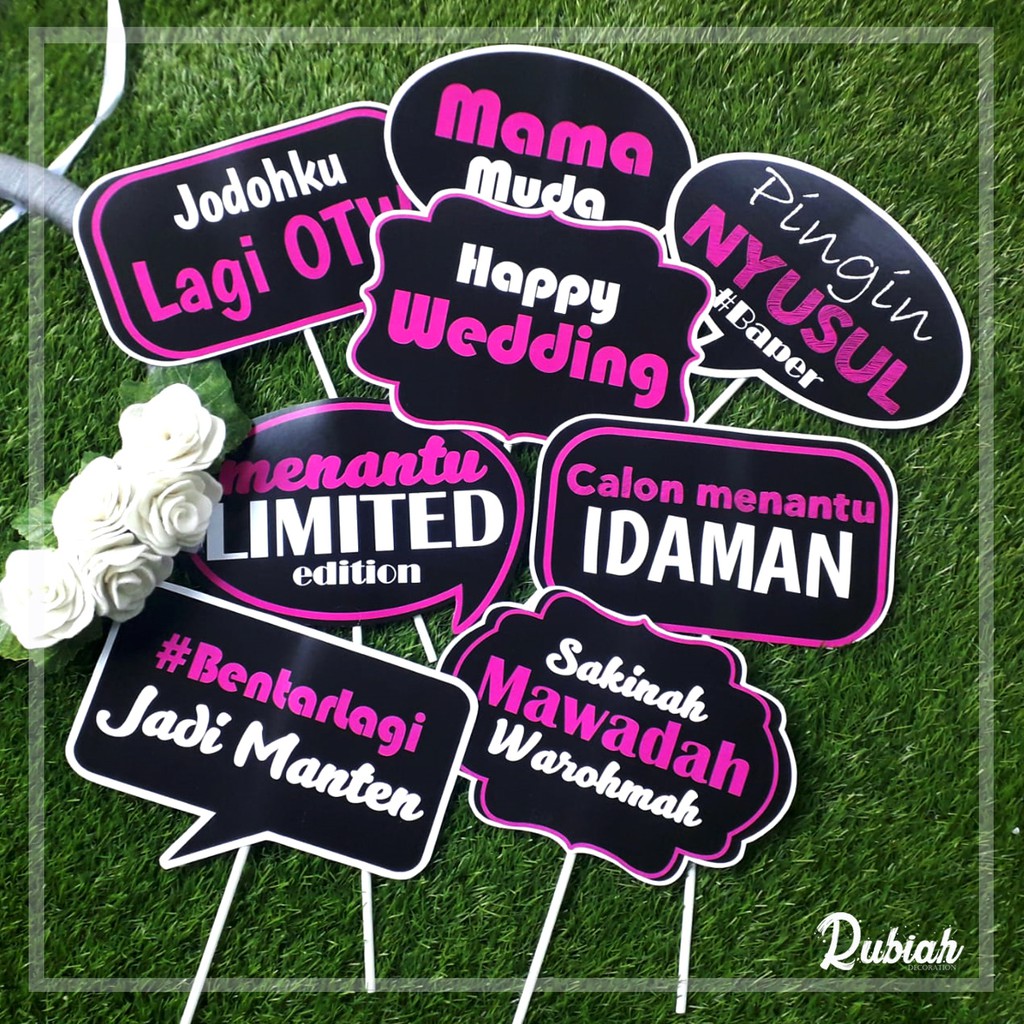 Jual Aksesoris Photobooth / Photoboth Property / Photo Props 411 Pink ...