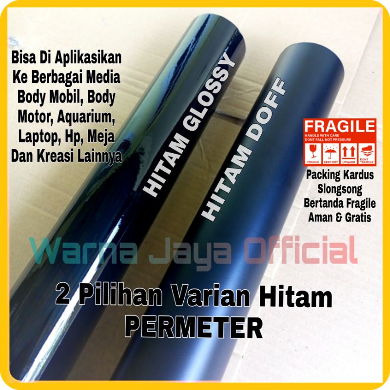 Jual PERMETER/100cm Sticker Stiker Skotlet Scotlet Hitam Black Glossy & Doff Murah Setiker ...