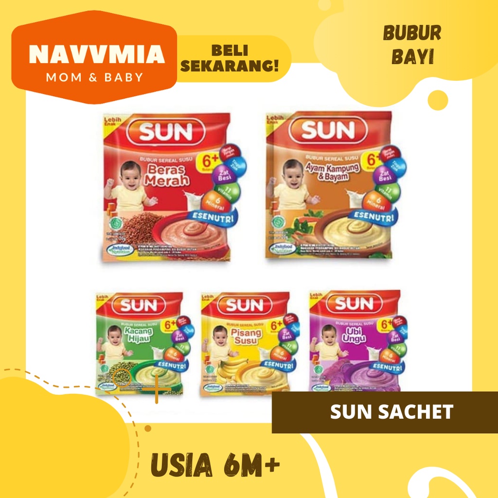 Jual Sun Bubur Sereal Susu Cereal MPASI 6 Bulan Sachet 20 g Kacang ...