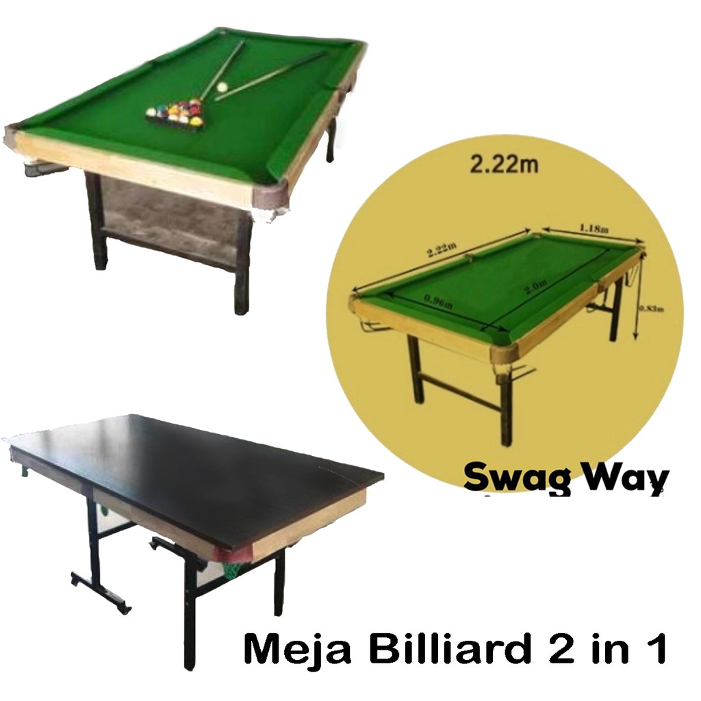 Jual Meja billiard lipat 7 feet tempered glass PVC wood 2 in 1 makan ...