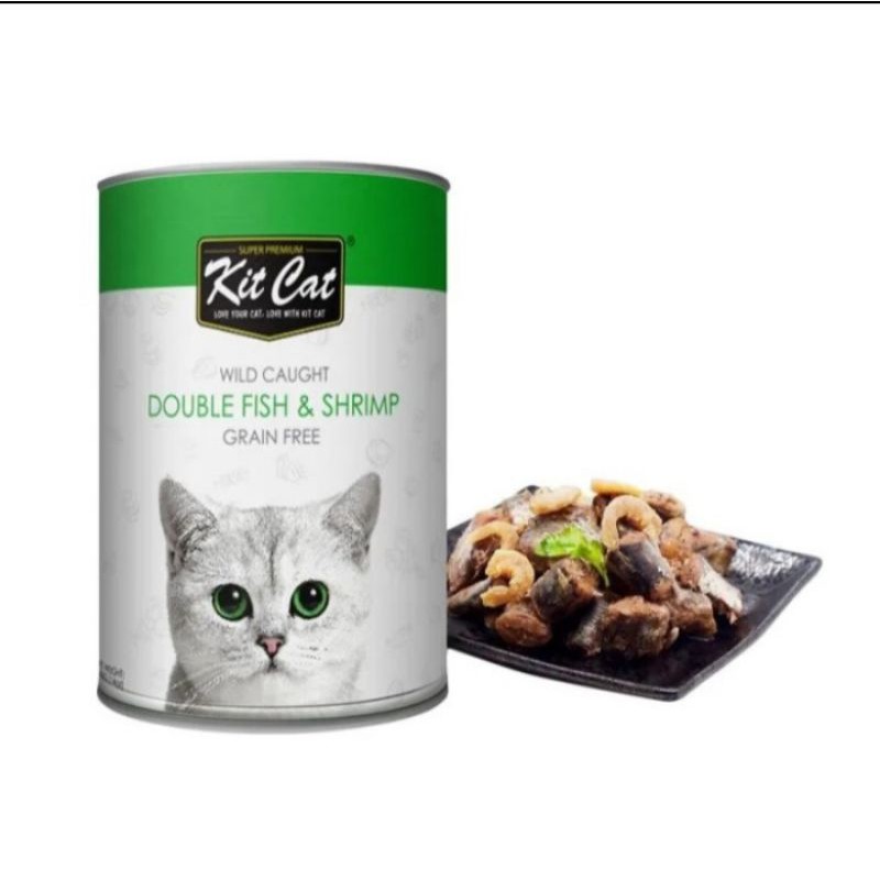 Jual Kit Cat Kaleng Double Fish & Shrimp Grain Free 400gr | Shopee ...
