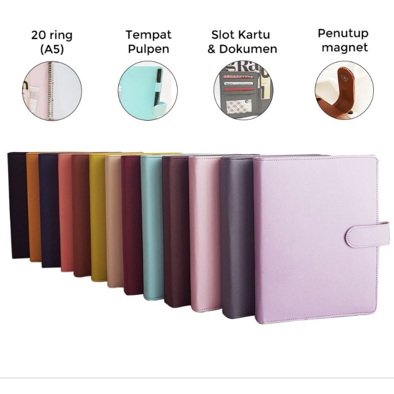 Jual BINDER POLOS AESTHETIC/ BINDER A5 /BINDER 20 RING/BINDER JURNAL ...
