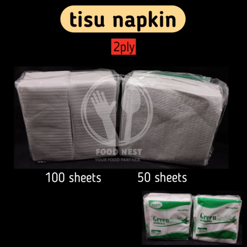 Jual TISU TISSUE NAPKIN TISU LIPAT PUTIH RESTO TISSUE 2 PLAY 2PLY 2 PLY ...