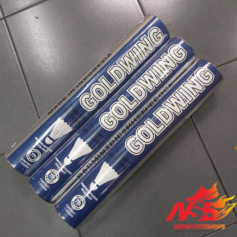 Jual Shuttlecock Goldwing Biru Bulu Bulat isi 12 cock kok badminton ...