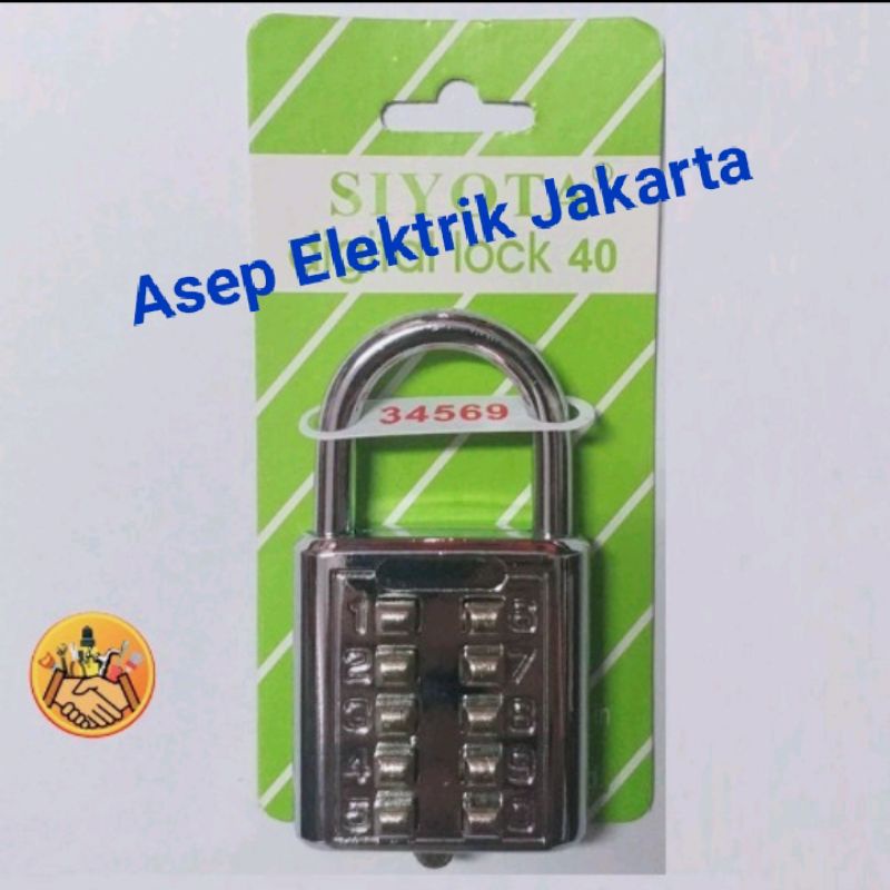 Jual Gembok besi silver pin digital nomor anti maling 40 mm 10 dikit ...