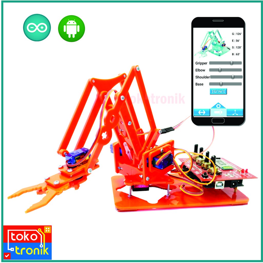 Jual Arduino Uno Robot Arm Kit Robot Lengan Arduino Indonesiashopee Indonesia