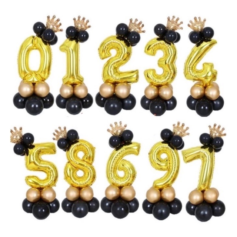 Jual Paket Set Dekorasi Angka Gold Hitam | Shopee Indonesia