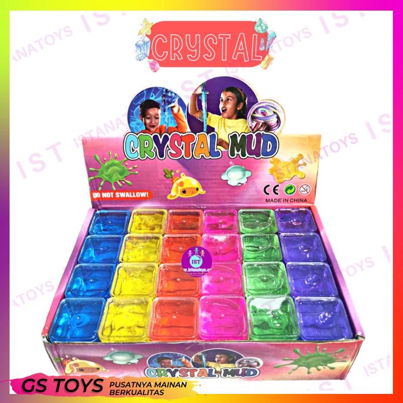 Jual Mainan Anak Slime Slaime Slim Bening Murah Crystal Cube Mud Super Bening | Shopee Indonesia