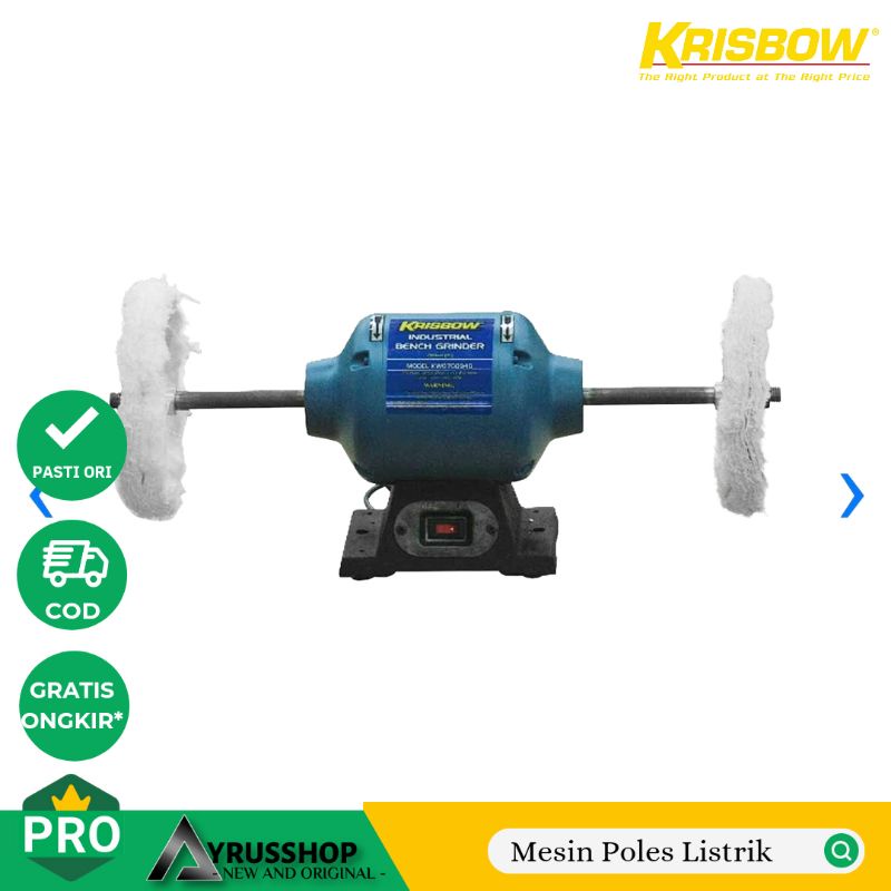 Jual Krisbow Mesin Poles Duduk 375W/Alat Pemoles Listrik/Polisher ...