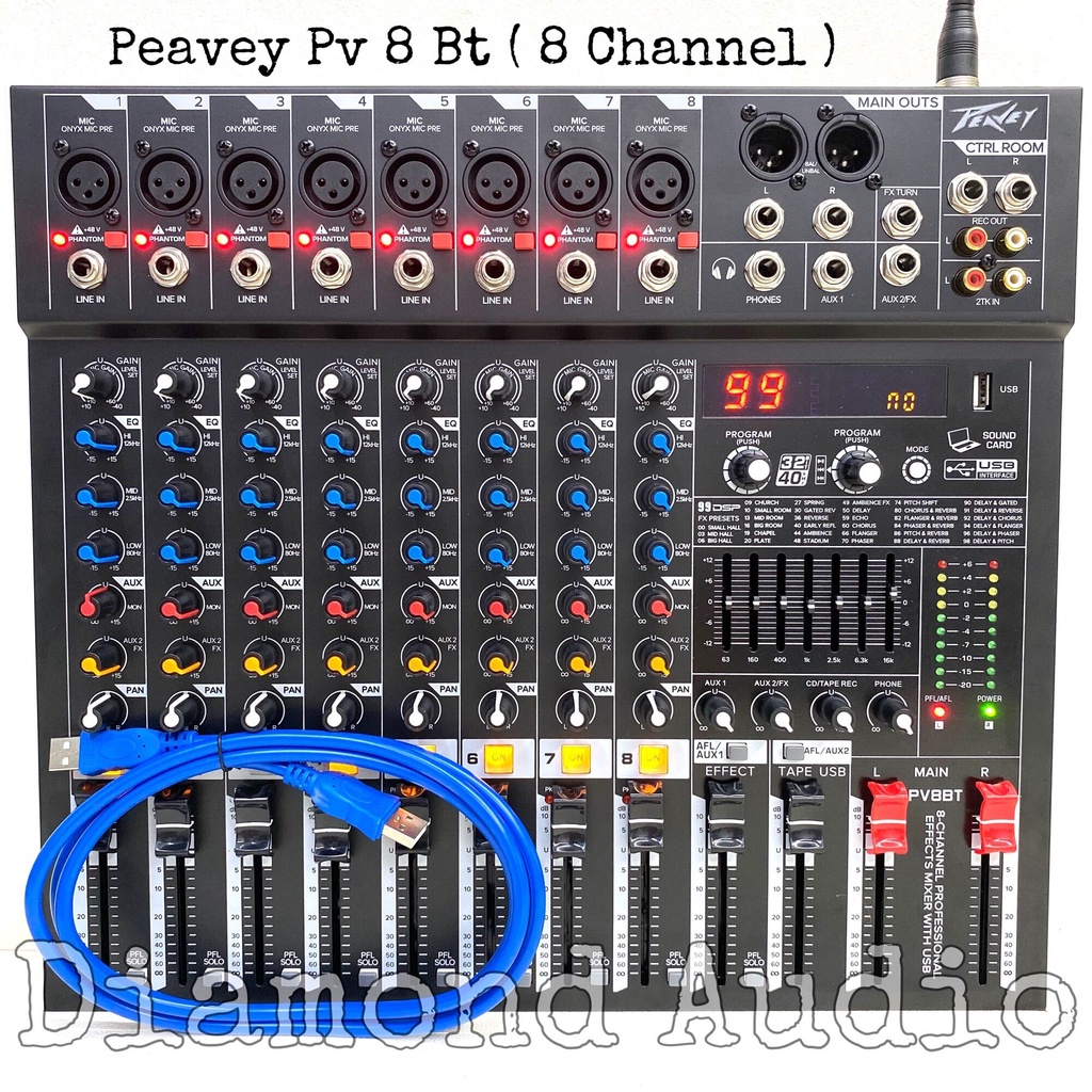 Jual Mixer Audio Peavey Pv8bt With Soundcard Usb Bluetooth Mixing 8 ...