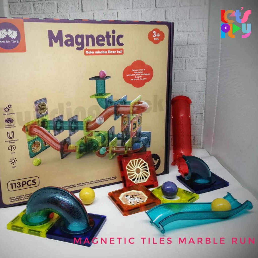 Jual Mainan Magnetic Tiles Marble Run 113 Pcs | Shopee Indonesia