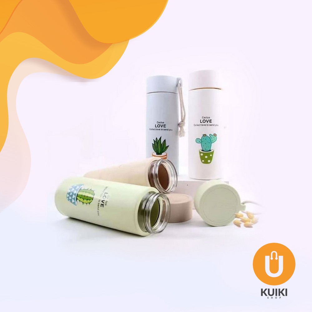 Jual KUIKI Botol Minum Tumbler Wadah Tempat Kaca Beling Cover Plastik ...