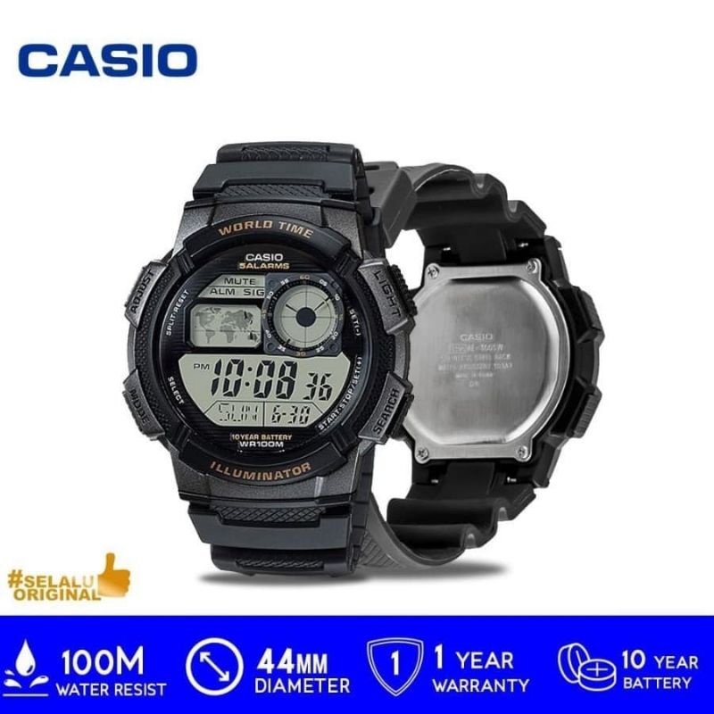 Jual Casio General Digital AE-1000W-1AVDF / AE1000W / AE1000W1 Original & Murah Indonesia|Shopee ...