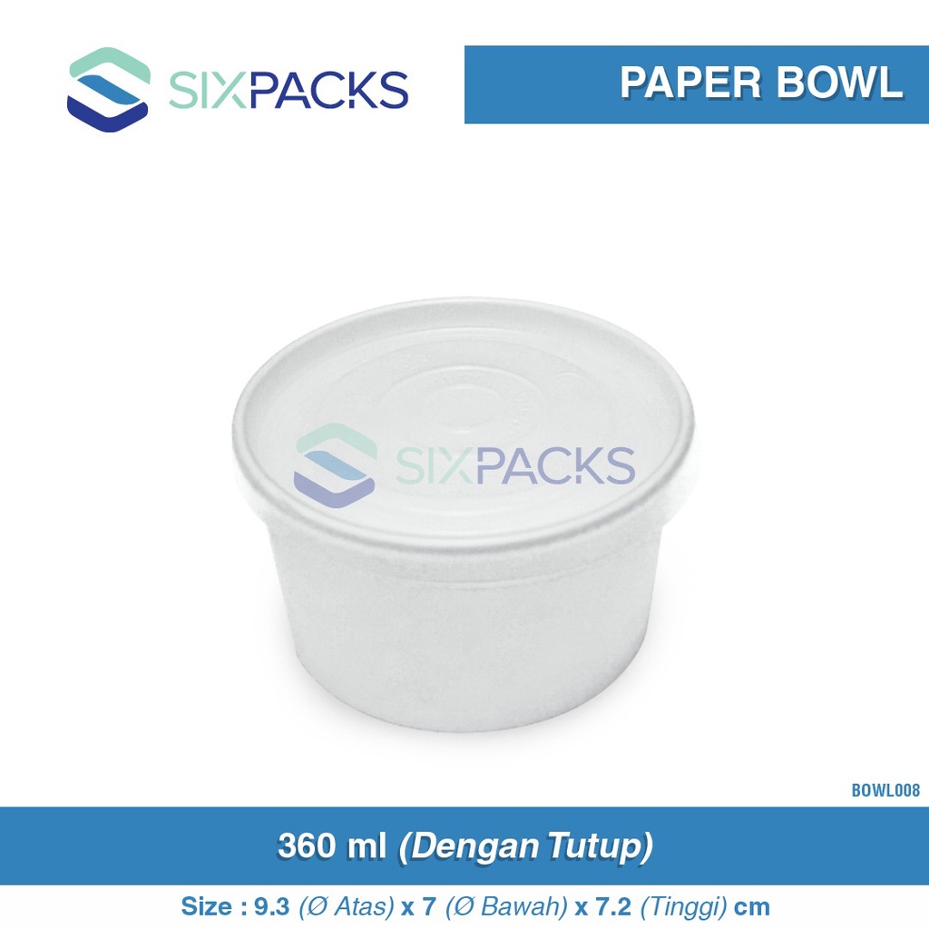 Jual Paper Bowl 360 Ml Tutup Bening Isi 50 Set | Shopee Indonesia