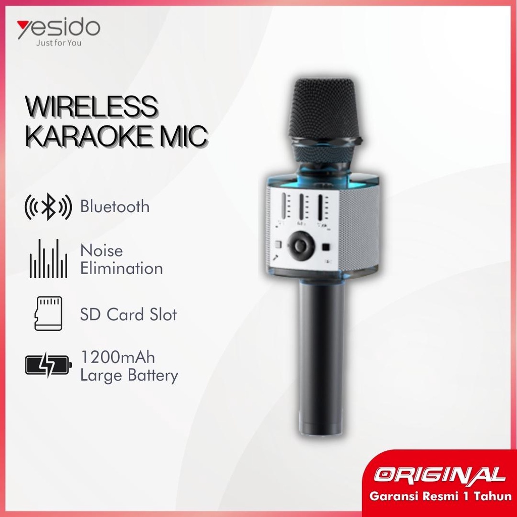 Jual YESIDO Wireless Karaoke Microphone Bluetooth 360 Clear Sound Noise ...