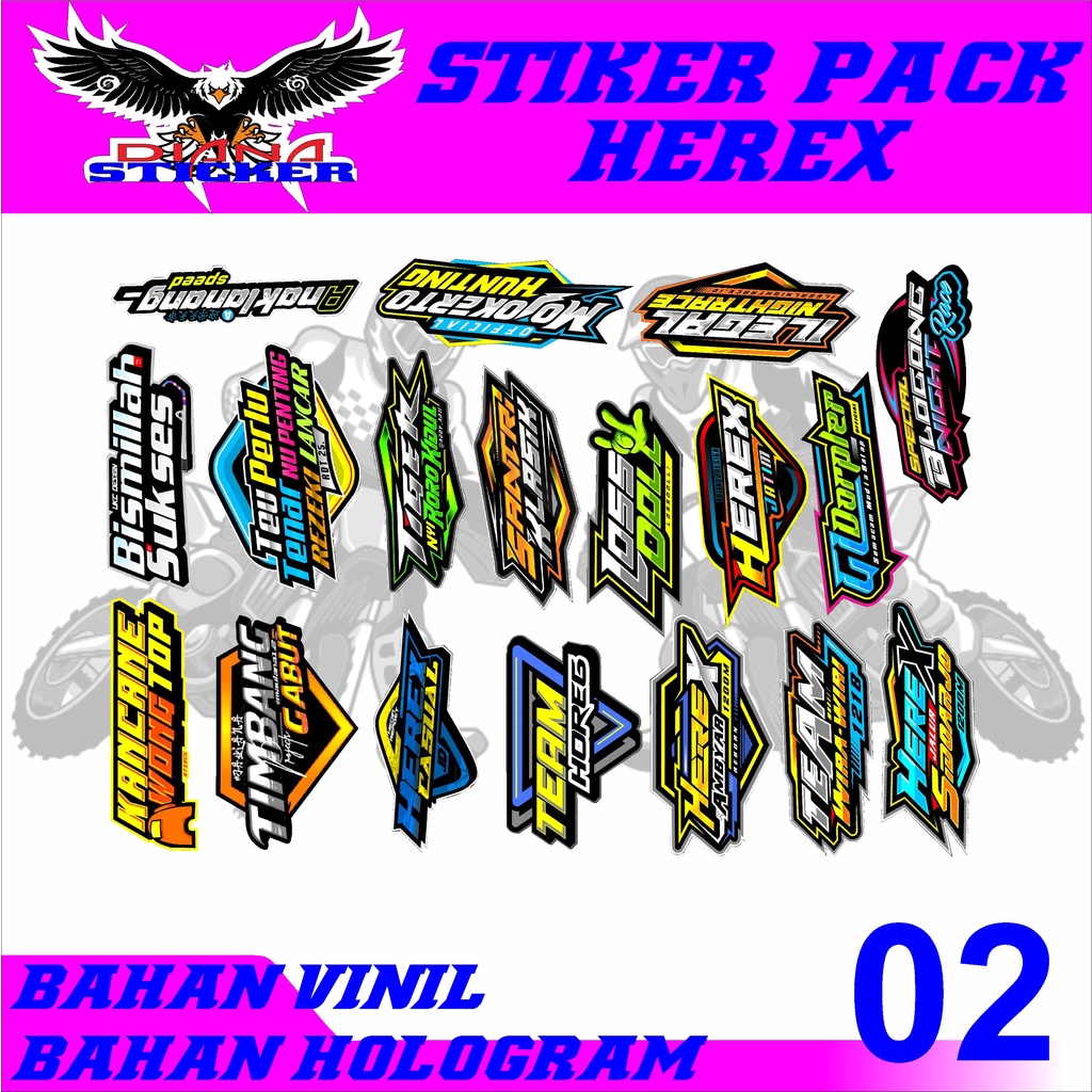 Jual STIKER PACK HEREX SATUAN SUDAH CUTTING LANGSUNG TEMPEL.S.02 ...