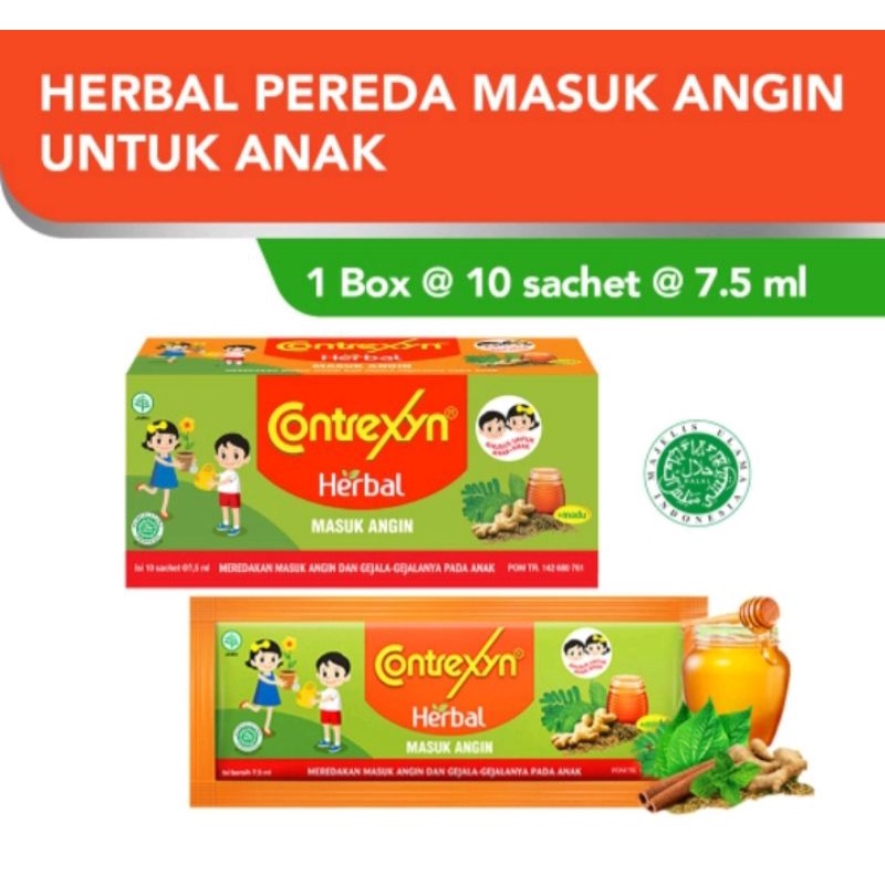 Jual Contrexyn Herbal Masuk Angin 1 box isi 10 sachet 7,5ml | Shopee ...