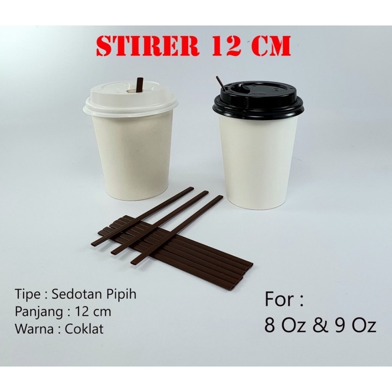 Jual Stirrer 12cm Pengaduk dan Sedotan Pipih Kopi Panas Solusi Cafe ...