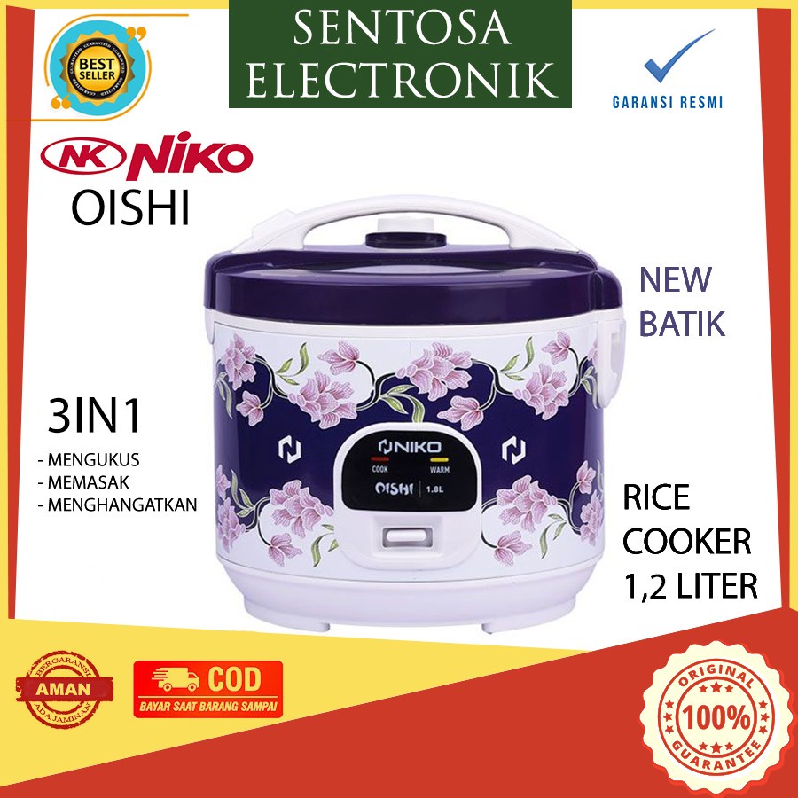 Jual NIKO OISHI Rice Cooker 1,2 Liter Memasak Menghangatkan Mengukus ...