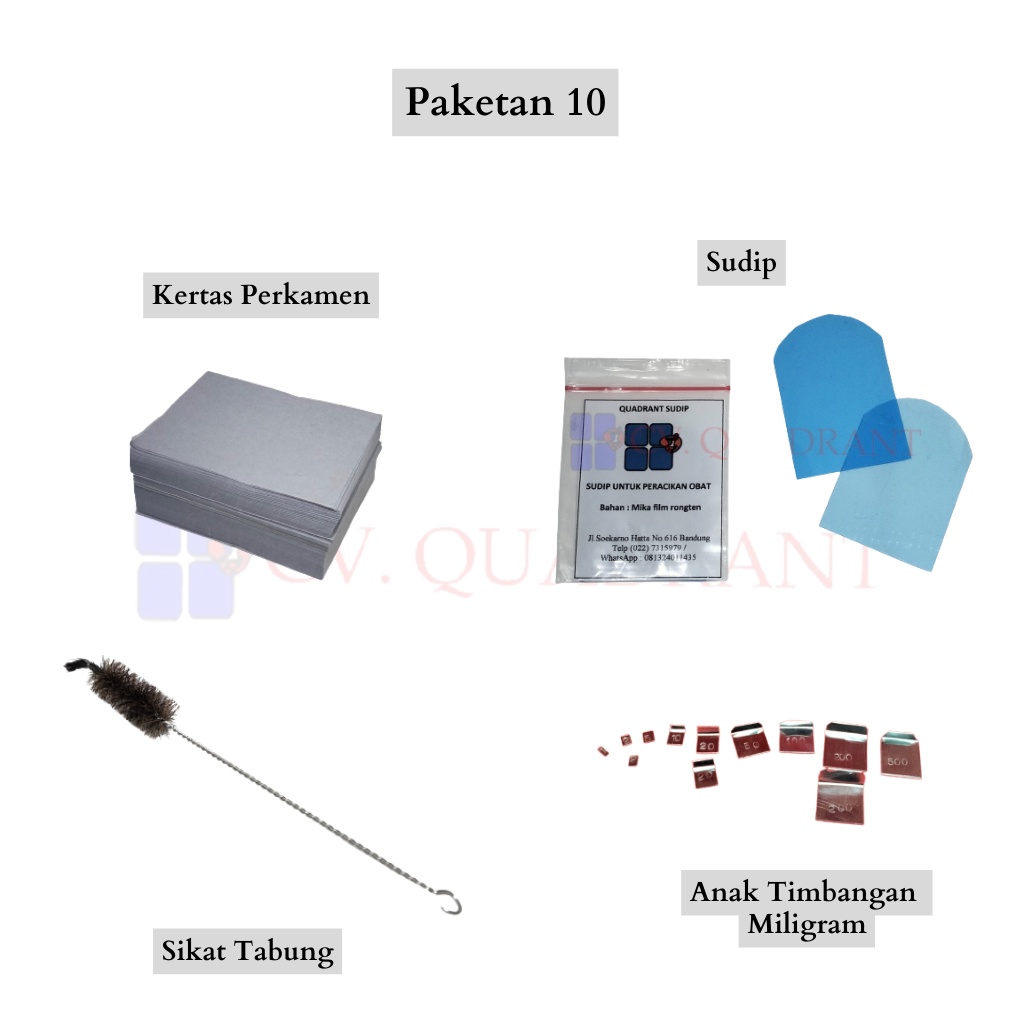 Jual Paket 10 - Kertas Perkamen, Sikat Tabung, Sudip, Anak Timbangan ...