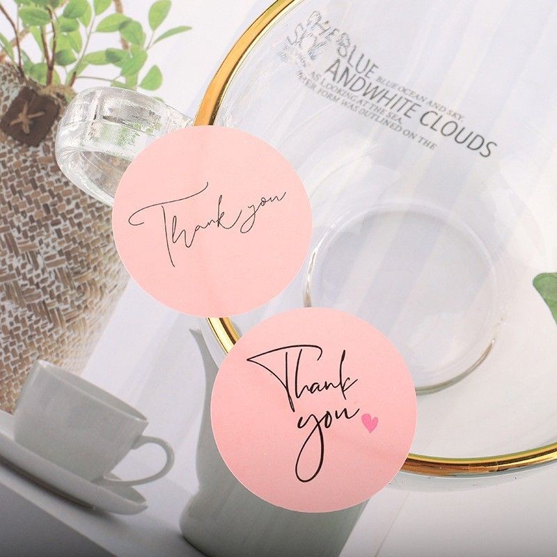Jual Stiker Thank You Pink Sticker Handwriting Italic elegan segel ...