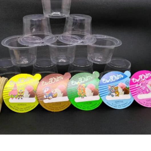 Jual TERBARU CUP BENING/TRANSPARAN 50ml LENGKAP TUTUP DAN SENDOK ...