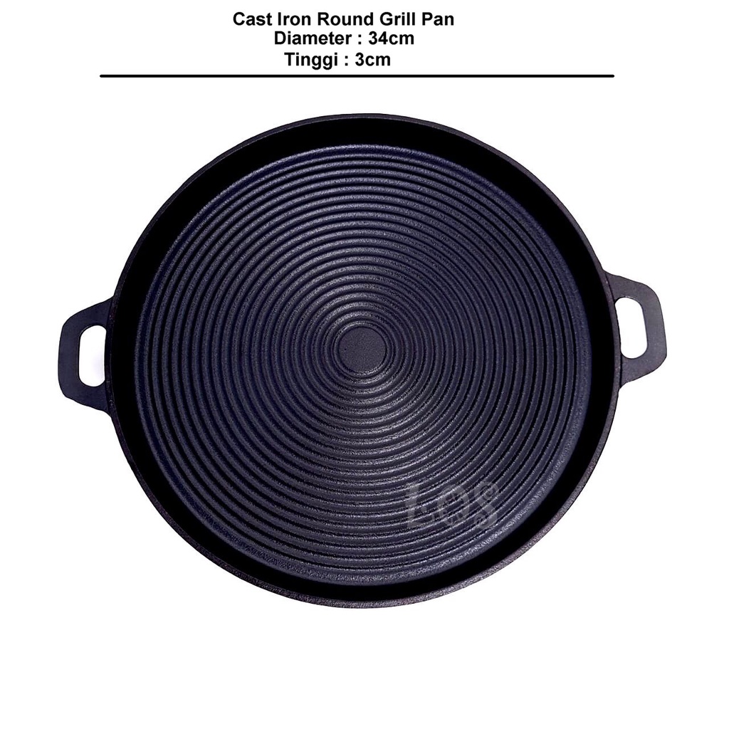 Jual Model Lodge Wajan Besi Cor CAST IRON ROUND GRILL PAN 34 (00253. ...