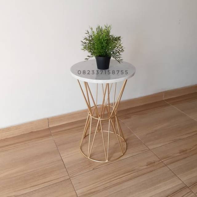 Jual Meja Sudut Plant Stand Meja Pojok Marmer Kombinasi Besi Paling Di ...