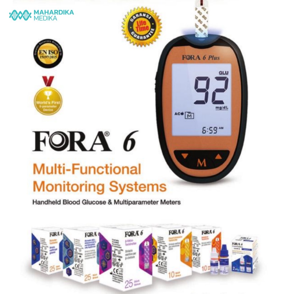 Jual Alat Cek Darah Fora 6in1 Multi 6 Parameter Gula Kolesterol UA ...