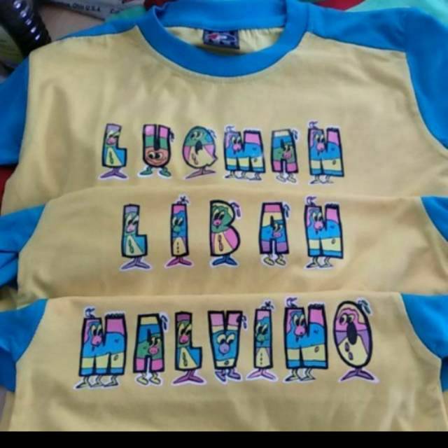 Jual Sablon huruf cartoon - kaos sablon nama | Shopee Indonesia