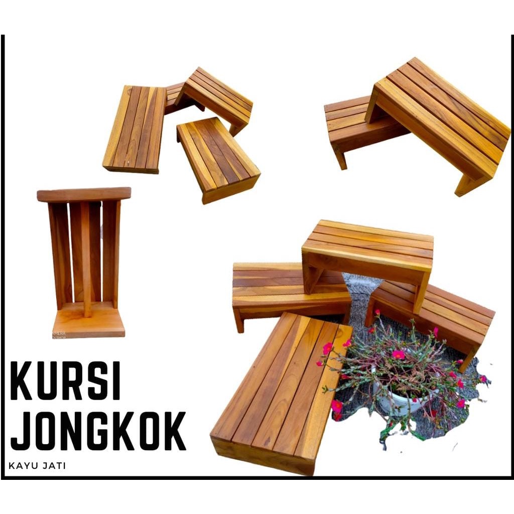 Jual Bangku jongkok kayu/bangku kecil/dingklik kayu pinus/jati belanda ...