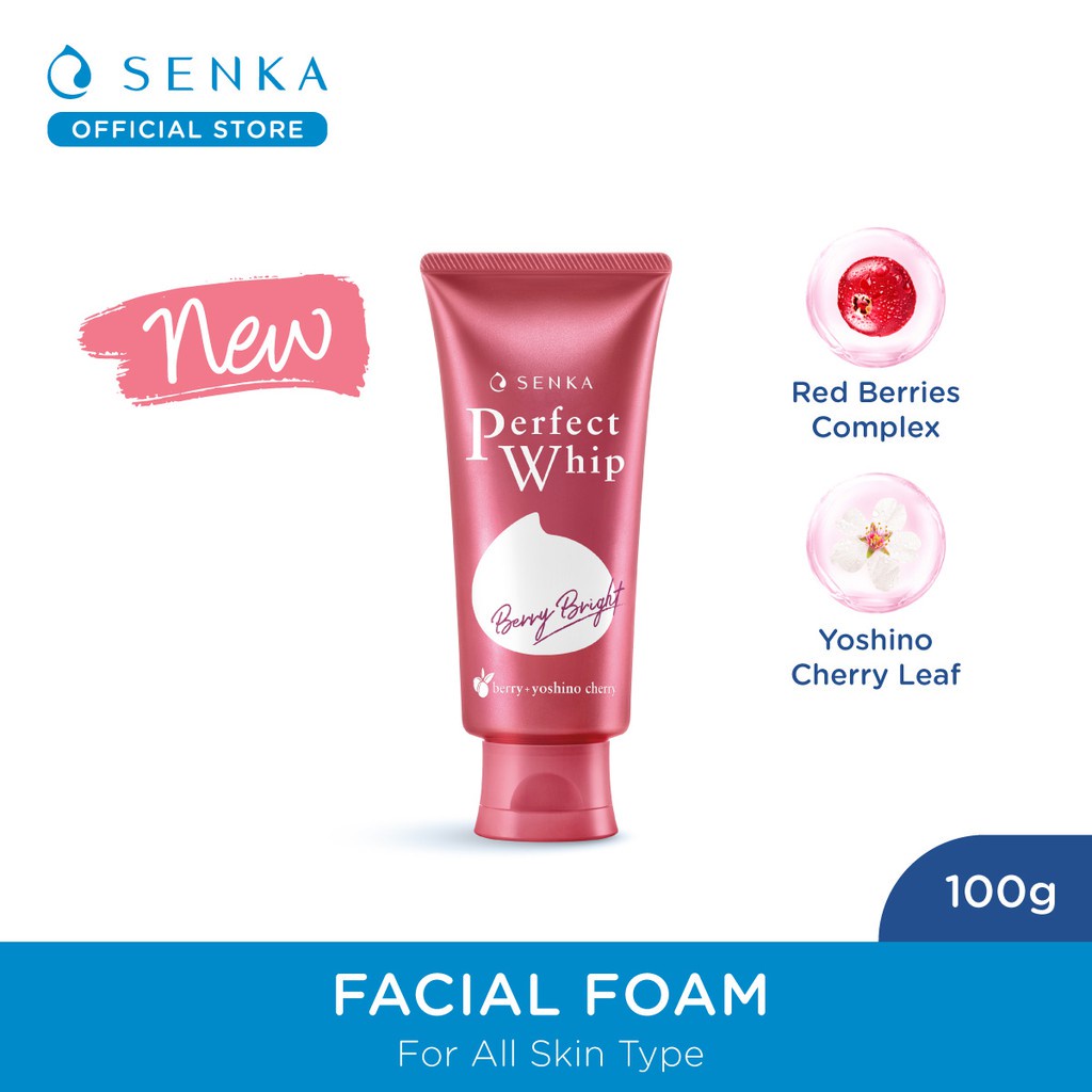 Jual SENKA FACIAL WASH PERFECT WHIP BERRY BRIGHT 100GR | Shopee Indonesia