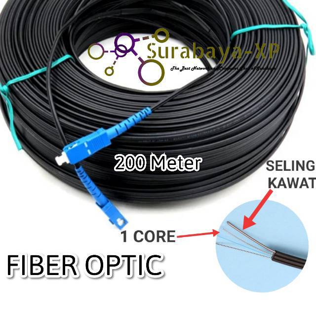 Jual Kabel Fiber Optik FO 200 Meter Precon 200M Drop Core SC UPC | Shopee Indonesia