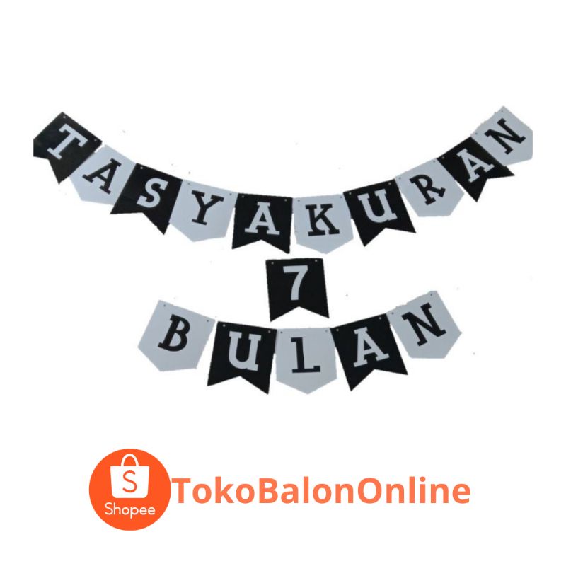 Jual Bunting Flag TASYAKURAN 7 bulan 4 bulan Flag banner baner tulisan ...