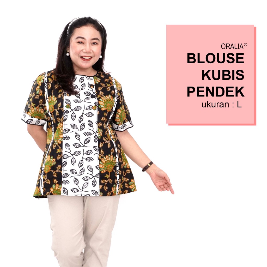 Jual Blouse Big Size Wanita Atasan Batik Lengkap S M L Xl 2l 3l 4l 5l