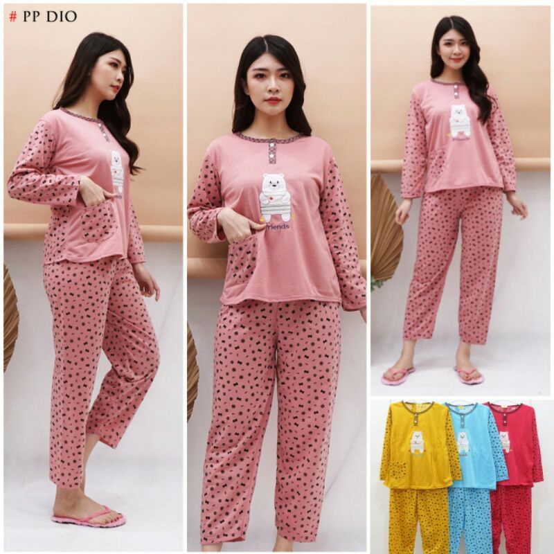 Jual BP007 PP Dio Ukuran Standar Baju Tidur Wanita Dewasa Piyama Wanita Dewasa motif terbaru ...