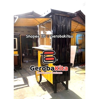 Jual Booth Semi Container Roda Dorong & Kaca / gerobak dorong / booth ...