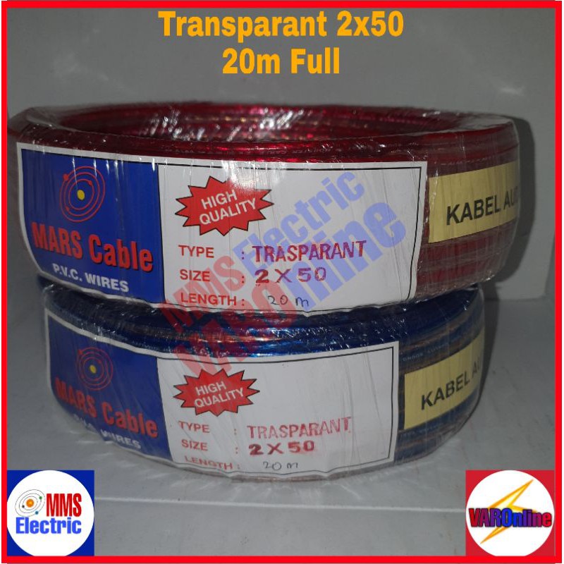 Jual Kabel Transparant 2x50 Panjang 20m Full | Shopee Indonesia