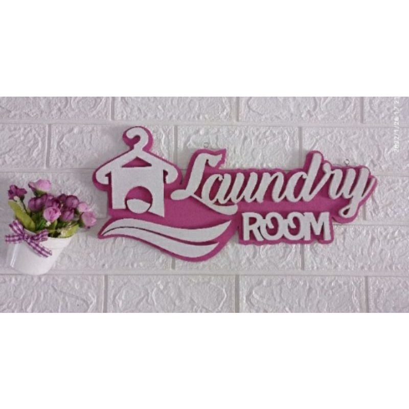 Jual laundry room hiasan dinding kayu shabby murah lucu unik | Shopee ...