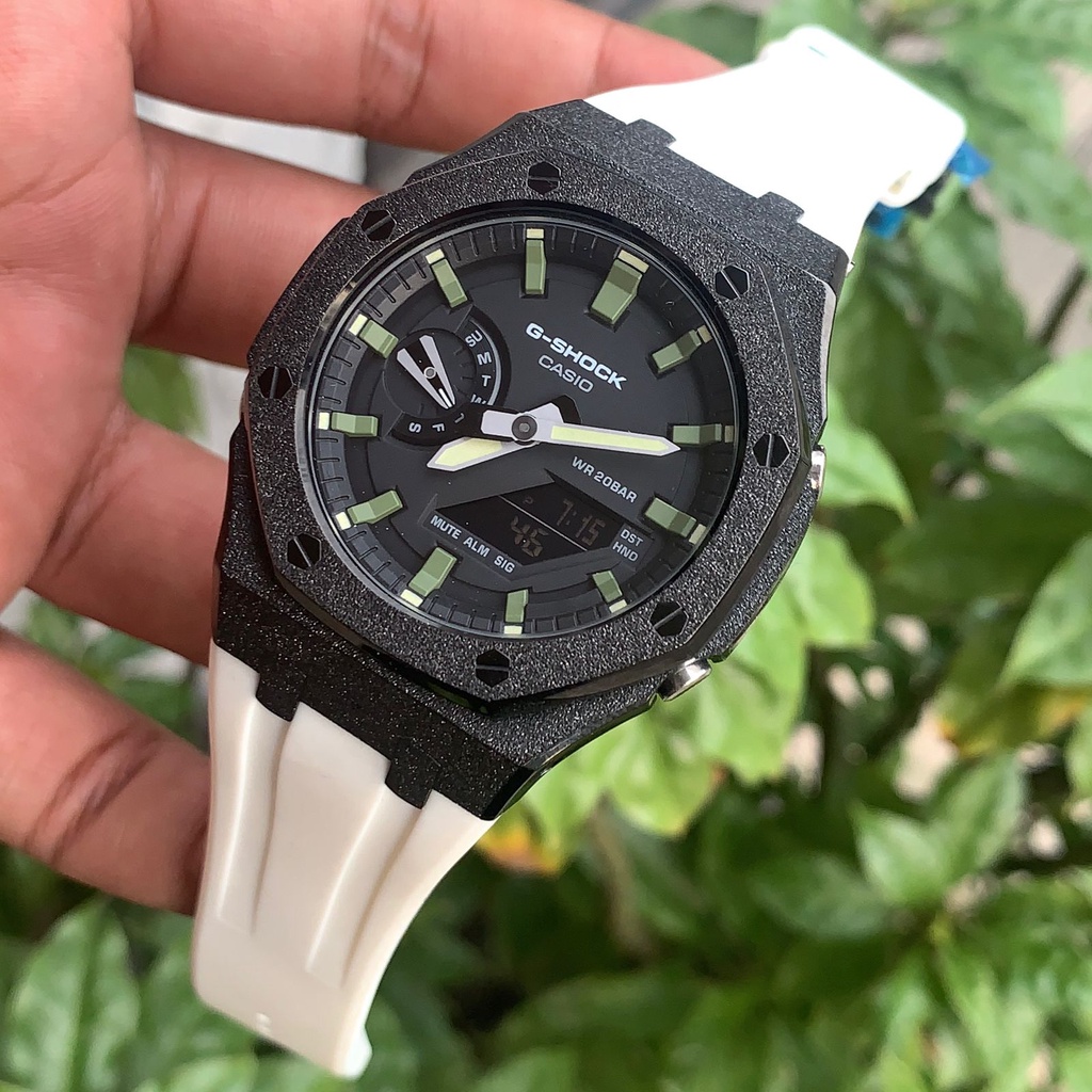 Jual Casioak Gshock GA 2100 SU-3ADR Diamond Black Rubber White 44mm ...