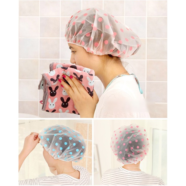 CP053 Penutup Rambut Topi Mandi Masak Tahan Air Shower Cap Bathing Hat ...