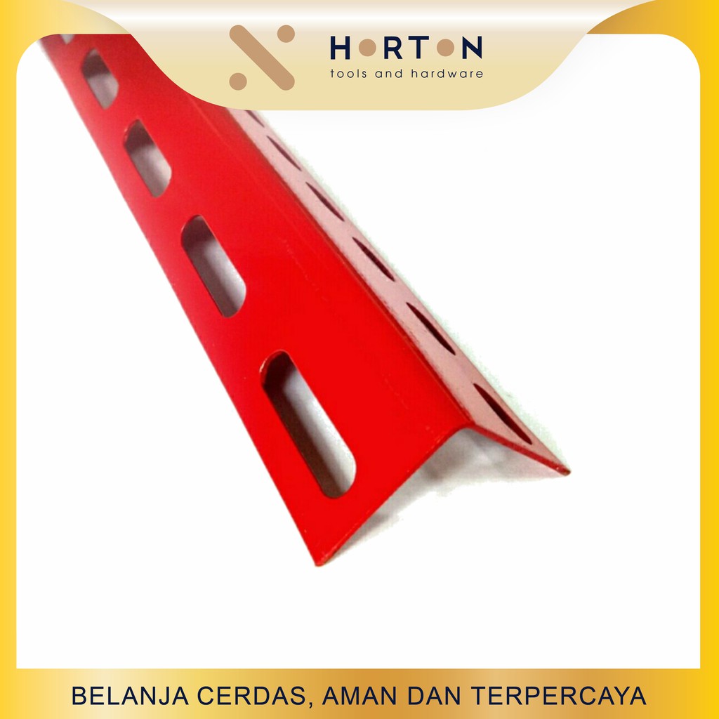 Jual Besi Siku Lubang MERAH 3.6cm x 3.6cm Panjang 3 METER / Siku Lobang ...